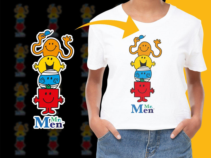 Cheerful Stack of Mr. Men Characters PNG File | Designs Bundles