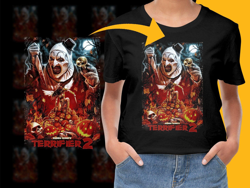 Terrifier 2 Movie Poster Halloween Theme Halftone PNG File | Designs ...
