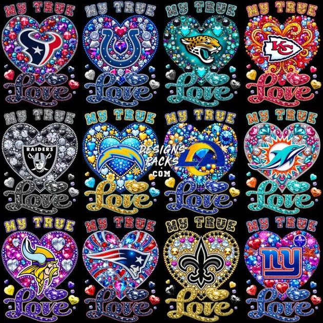 32 NFL Team Diamond Logos: PNG Bundle for True Love Fans | Designs Bundles