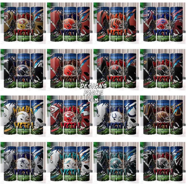 32 NFL Team Tumbler Wraps: Customizable JPG Bundle for Football Fans ...