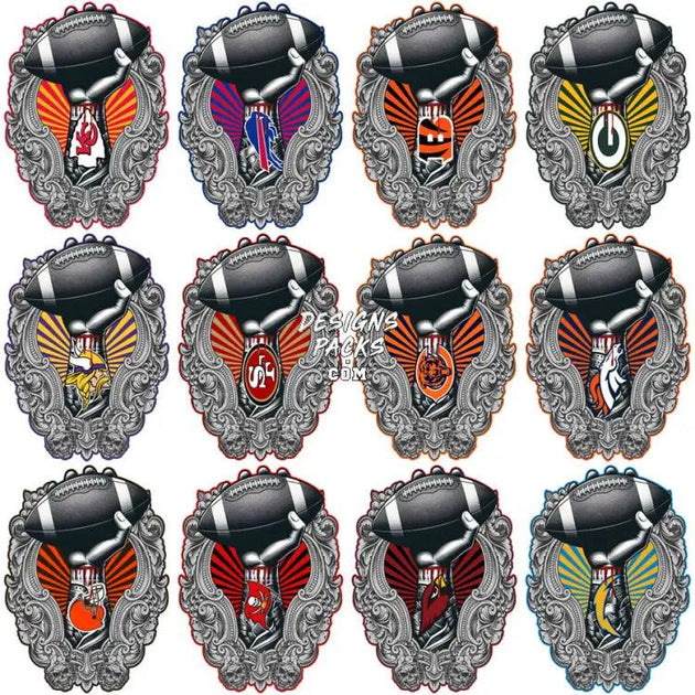 32 NFL Team Hand Tattoo Designs: PNG Bundle for Artists | Designs Bundles
