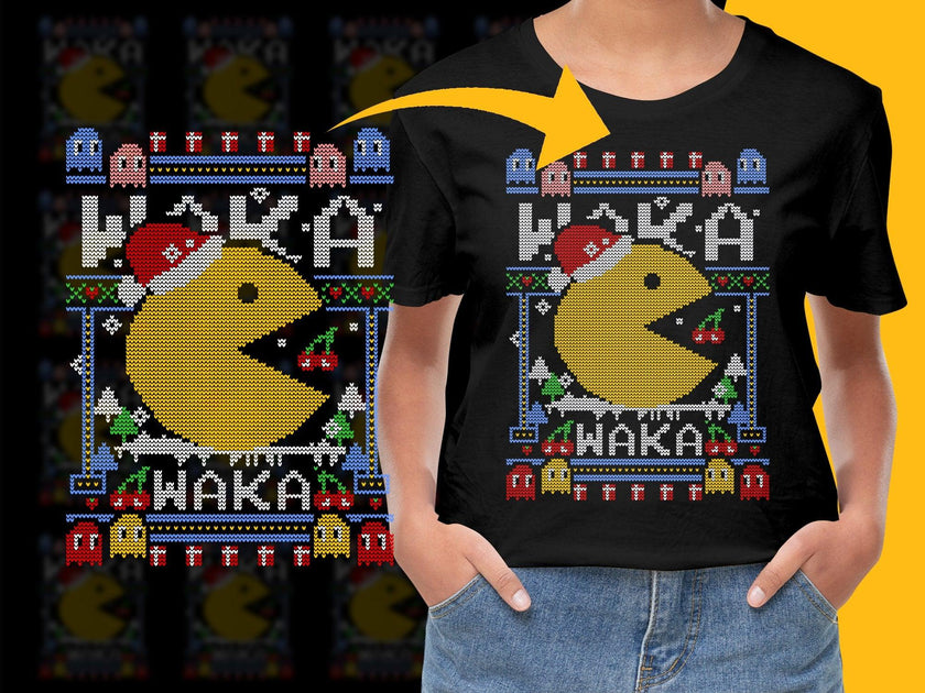 Classic Retro Pac-Man Christmas Design PNG File | Designs Bundles