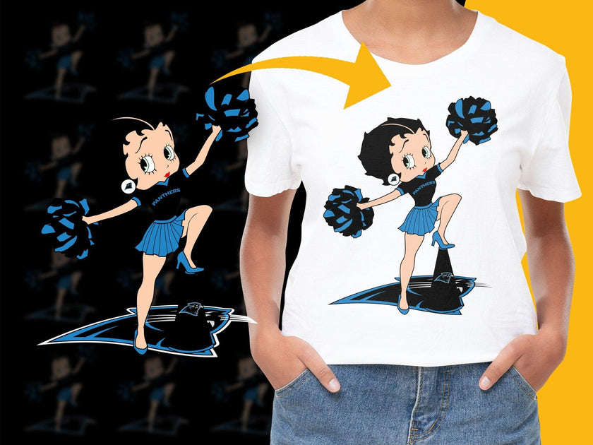 Betty Boop Football Cheer Squad Panthers PNG File | Designs Bundles