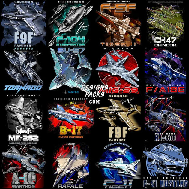 40 Best Military Aircraft PNG Designs: V1 Airplane Bundle | Designs Bundles