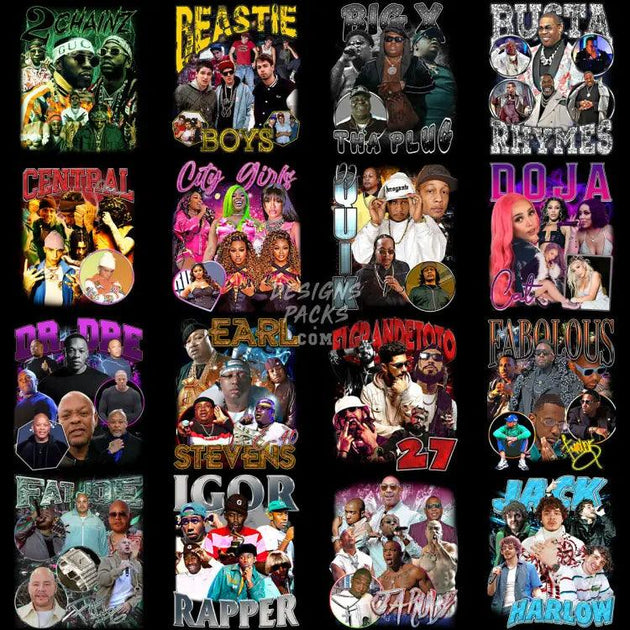 40 Premium Rap & Hip Hop Star PNG Designs: Bootleg Bundle | Designs Bundles