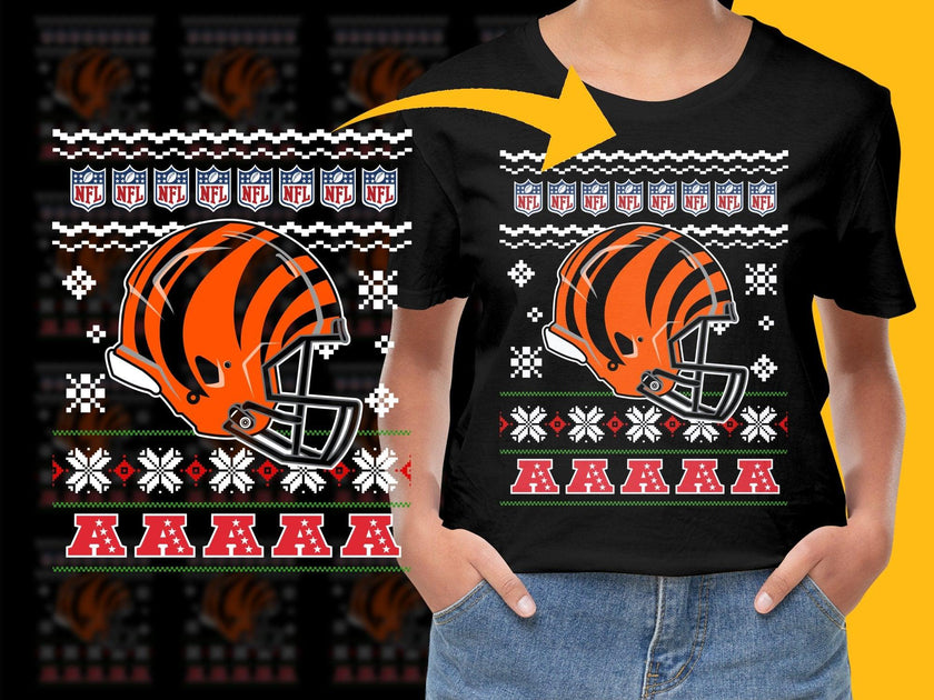 Festive Bengals NFL Christmas Graphic Design PNG File | Designs Bundles
