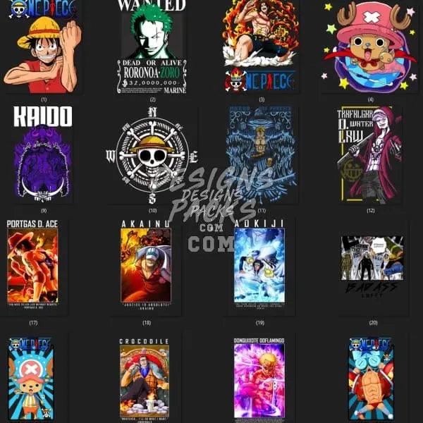 60 One Piece PNG Designs Bundle: Anime Fan Art & Characters | Designs ...