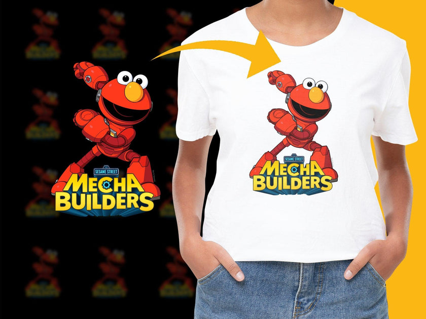 Mecha Builders Sesame Street Elmo PNG File | Designs Bundles