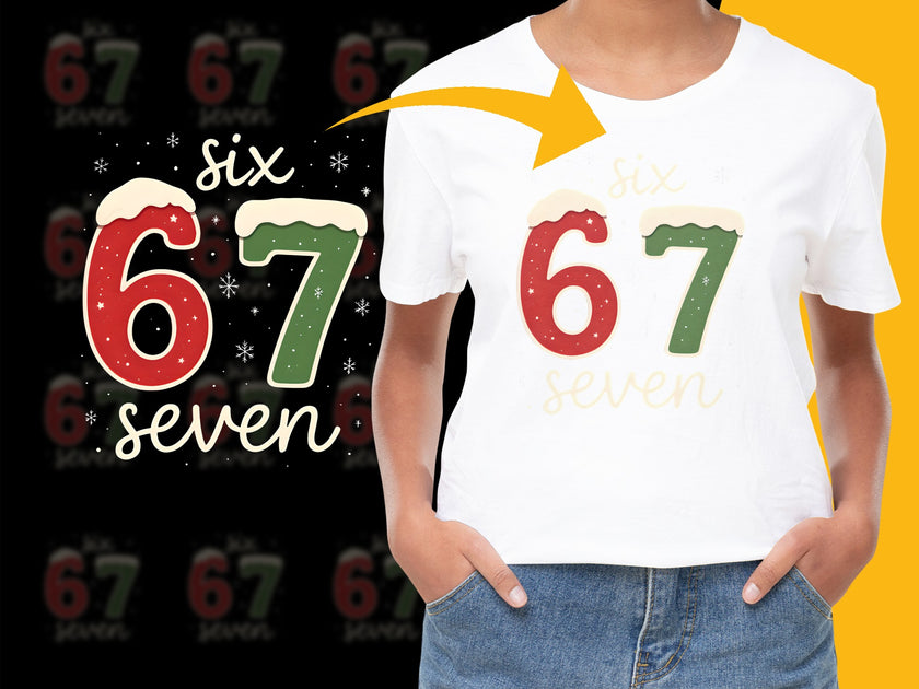 Six Seven Christmas Numbers Holiday Fun PNG File | Designs Bundles