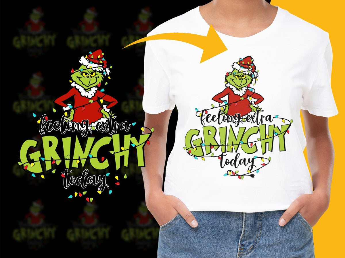 Feeling Extra Grinchy Today With Grinch and Lights PNG File | Designs ...