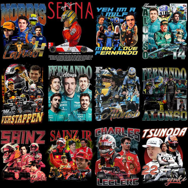 F1 Driver Bootleg Designs PNG Bundle: 38 Racing Best Formula 1 Designs ...
