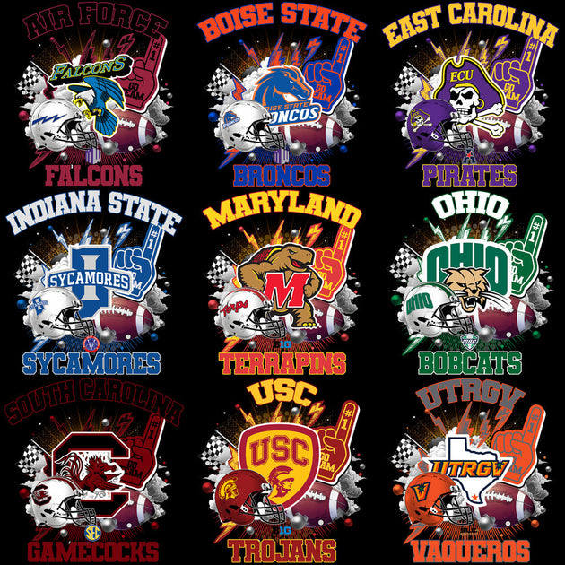 Retro NCAA Team PNG Designs: 123 College Team Graphics Bundle | Designs ...