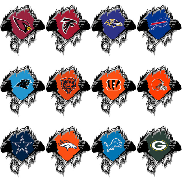 32 NFL Team Logos: High-Resolution PNG Bundle for Design Projects ...