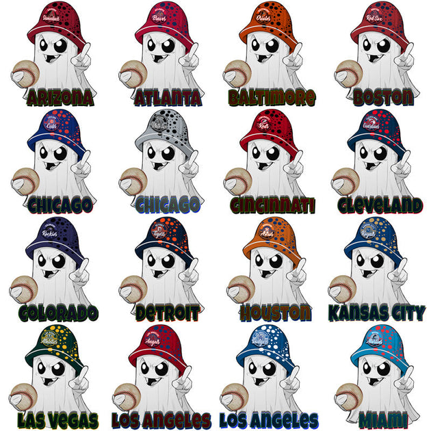 30 MLB Team Ghost Town PNG Bundle: Baseball Fanatic's Design Pack ...
