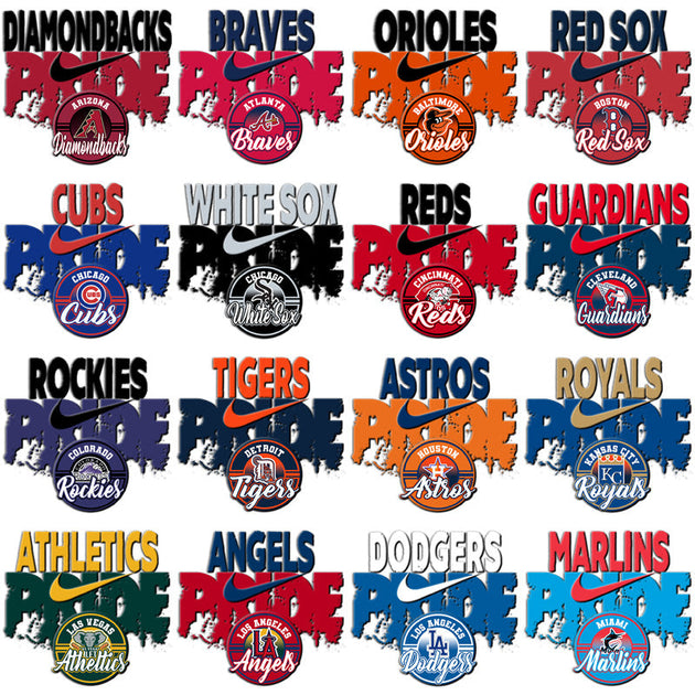 30 MLB Team Pride Swoosh Logos: PNG Bundle for Commercial Use | Designs ...