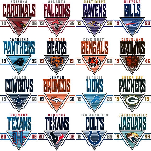 32 NFL Team Triangle Logos: PNG Bundle for Design Projects | Designs ...