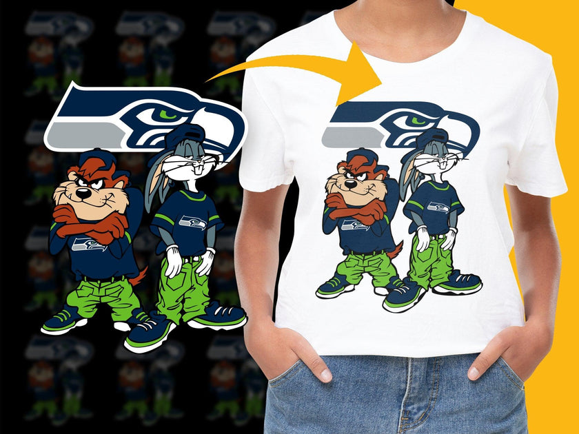 Bugs Bunny and Tazz Football Fans Illustrated PNG File | Designs Bundles