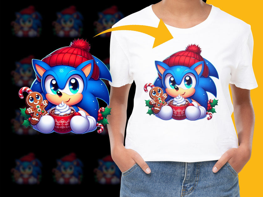 Holiday Sonic With Cocoa Gingerbread Man Holiday Season PNG File ...