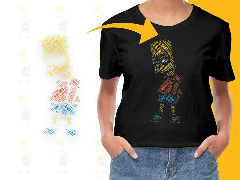 Caligrama Fun and Colorful Unique Bart Simpson PNG File | Designs Bundles